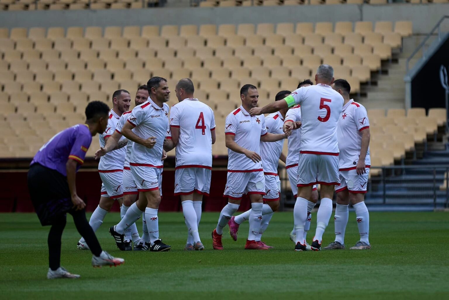 The Malta Veterans National Team in an international friendly against ...